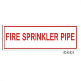Sign Vinyl Decal 6 x 2 Fire Sprinkler Pipe - ARGCO.COM