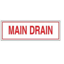 Sign Vinyl Decal 6 x 2 Main Drain - ARGCO.COM