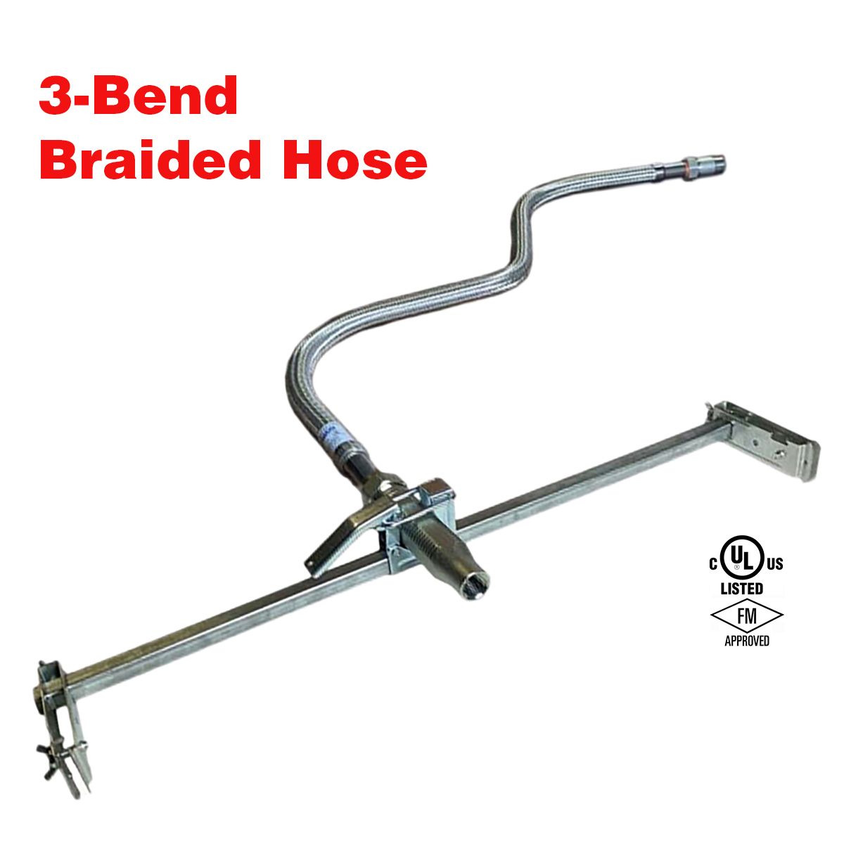 Fire Sprinkler Flexible Drop Hose 72" (1/2") Braided with preassembled ...