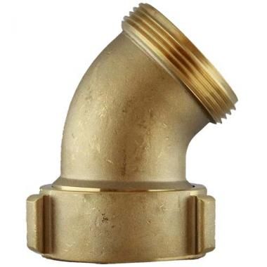 Flow Nozzle Elbow 45 deg. Brass 2.5" NST - ARGCO.COM