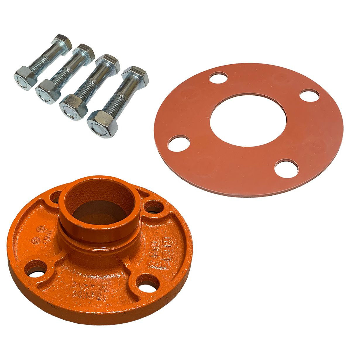 Grooved Flange Adapter Nipple 2-1/2" (802) w/Nut Bolt & Gasket Kit ...