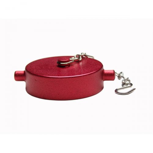 Fire Hose Cap & Chain 2-1/2" NST Alum Red - ARGCO.COM